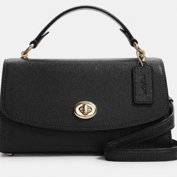 Coach | Bags | Coach Black Timmy Top Handle Satchel Ny Gold Hardware ...